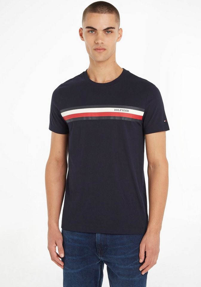 Tommy Hilfiger T Shirt Rwb Monotype Chest Stripe Tee